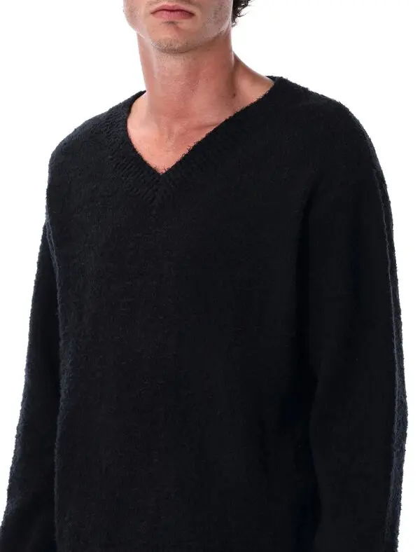 Mfpen V-Neck Sweater In Furry Black - 17% Off | Editorialist
